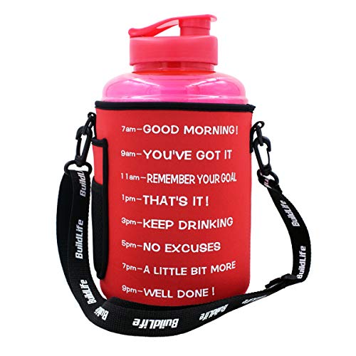 BuildLife 1 Gallon(128OZ) Sports Water Bottle Inspirational Fitness ...