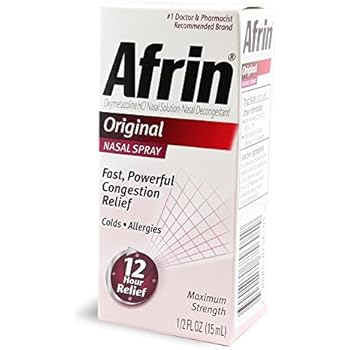 Amazon.com: Afrin Original Maximum Strength Nasal Decongestant Spray 0. ...