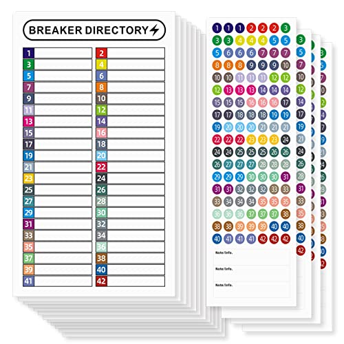 16 Sheets Breaker Panel Labels Electrical Box Sticker Numbers Breaker ...