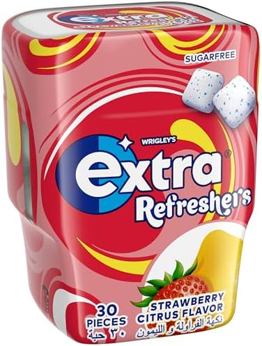 Extra Wrigley'S Refreshers Strawberry Citrus Flavor Chewing Gum, 30 ...