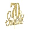 Gold Glitter 70 & Sensational Cake Topper, Hello 70, Cheers to 70 Years ...