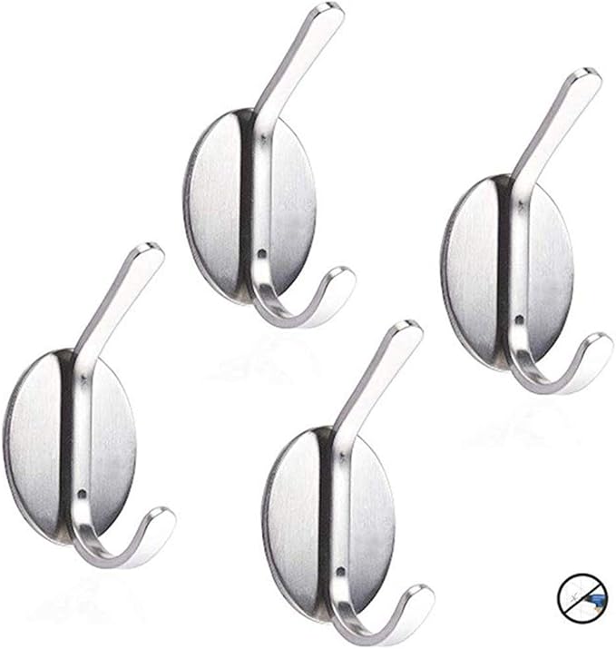 Gancho de pared 4 piezas de acero inoxidable cepillado autoadhesivo ...
