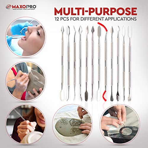 Premium Wax Carving Tools Set – 12 Pcs Stainless Steel Clay & Wax Sculpting Tools – Double Ended ...