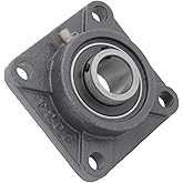 [2-Pack] UCF206-18 - 4-Bolt Flange-Mount Ball Bearing Unit, Insert Bearing UC206-18, Cast Iron ...