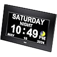 Amazon.com: FEYBYLA Alarm Clock with Day and Date for Elderly 7inch Digital Calendar Clock Photo ...