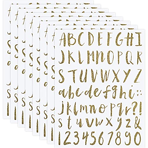 8 Sheets Vinyl Alphabet Letter Sticker Cursive Alphabet Letter Script ...