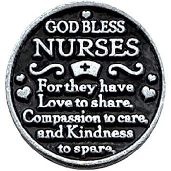 Amazon.com: SIX (6) GOD Bless NURSES - Pewter POCKET Tokens - 1" Metal ...