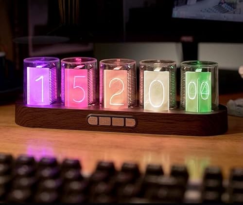سعر Adventurers Simulation Nixie Tube Clock, RGB Desk Clock, LED Tube ...