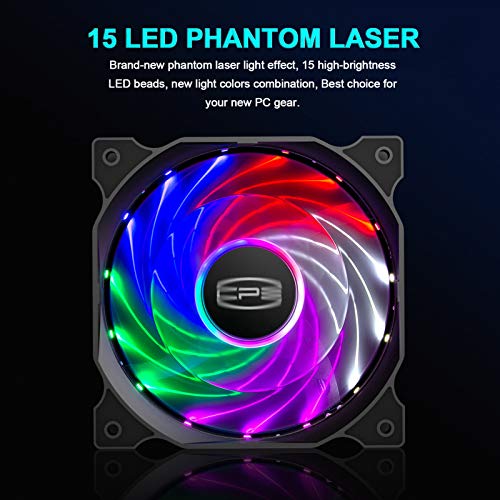 CP3 120mm Computer Fan 3-Pin Fixed Color Low Noise led case Fan High ...
