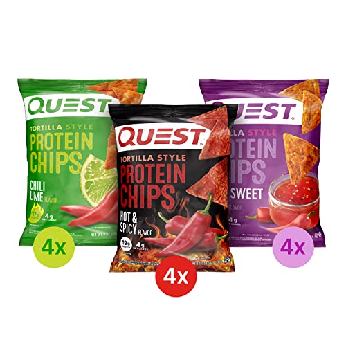 Quest Nutrition Tortilla Style Protein Chips, Spicy Variety Pack, Chili ...