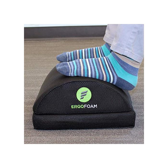 ErgoFoam Adjustable Desk Foot Rest for Added Height (Mesh) - Large ...