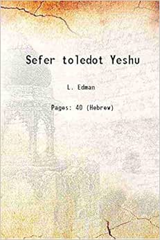 Sefer toledot Yeshu: L. Edman: Amazon.com.mx: Libros