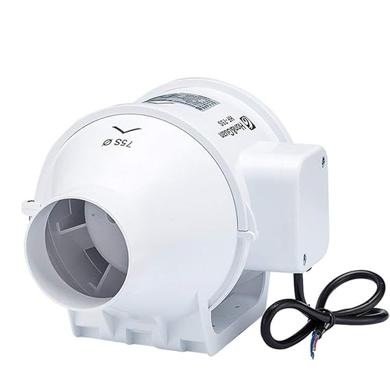 Hon&Guan 3" Extractor Fan High Efficiency Mixed Flow Ventilation System ...