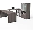 Amazon.com: Bestar, i3 Plus Collection, Computer Desk with Frosted ...
