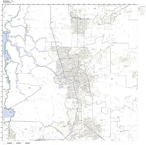 Amazon.com: Working Maps Stockton, CA Zip Code Map Laminated: Home ...