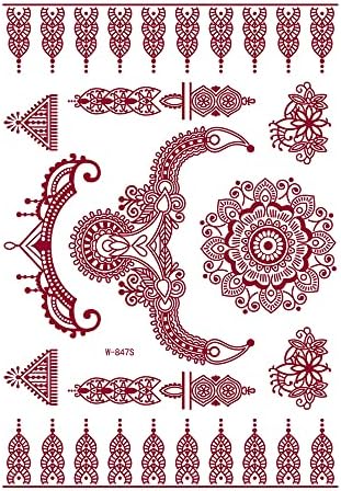 HENNA HAND WATERPROOF RED TEMPORARY HENNA TATOO STICKERS W-847S price ...