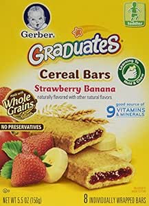 Gerber Graduates Cereal Bars STRAWBERRY BANANA - 5.5oz. (Pack of 4 ...