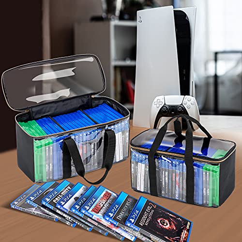 Trunab Game Disc Storage Case Hold Up to 24 Discs, Portable Bag Gaming ...