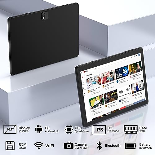 Android Tablet, 10 inch Android 12 Tablet, 2GB RAM 32GB ROM, 512GB ...