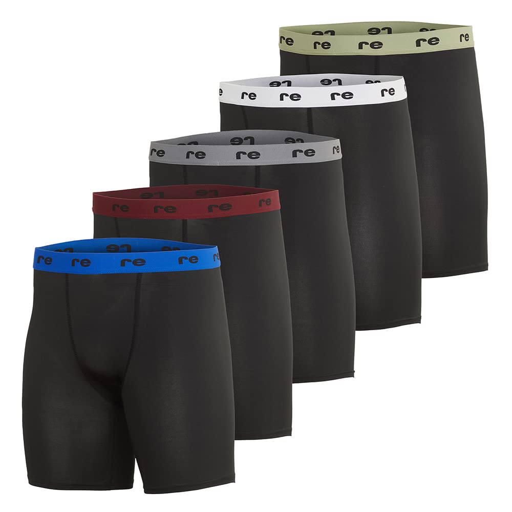 5 Pack: Mens Compression Short Biker Shorts for Men Cool Spandex Sports ...