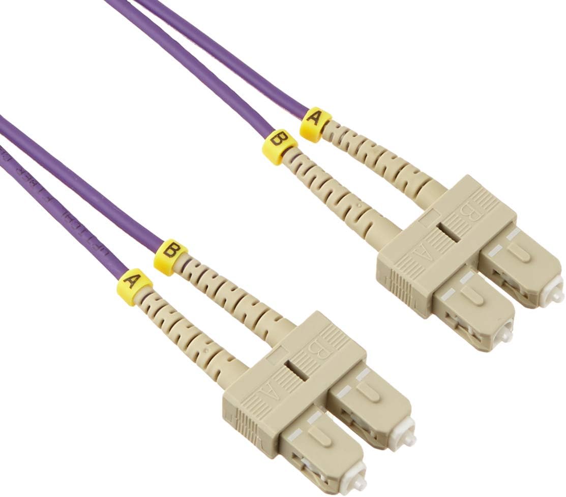 SC to SC 50/125μm OM4 Multimode Duplex Fibre Optic Patch Cable 1 Metre ...