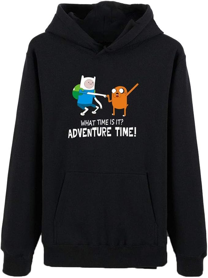 Adventure Time Pullover Unisex Hoodie Simple Sweatshirt with Print Long ...