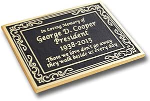 Amazon.com : Custom Brass Memorial Plaque To Commemorate The Memory Of ...