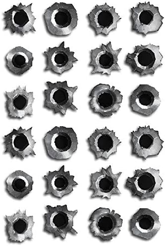 Decals by Haley 24 Pack of Bullet Hole Stickers Ultra-Realistic Fake ...