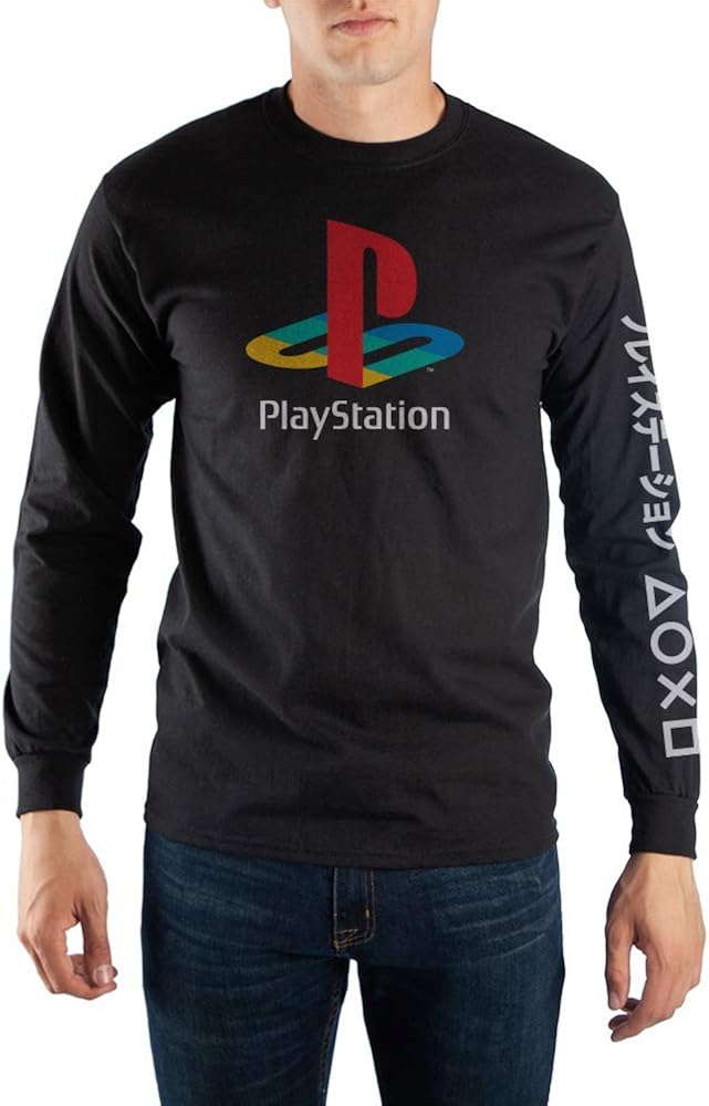 Amazon.com: Long Sleeve Playstation Logo T-Shirt: Clothing
