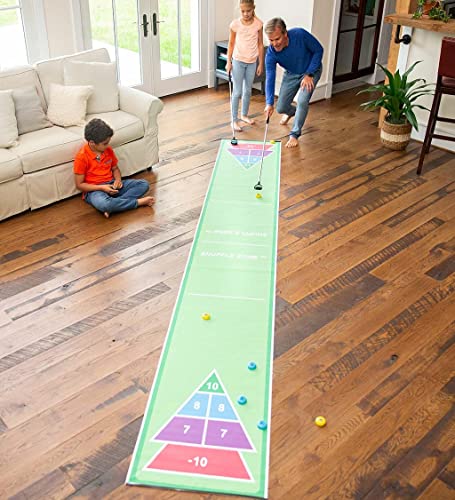 HearthSong Shuffle Zone Shuffleboard Family Game with 13 Foot Oxford ...