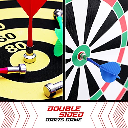 Magnetic Dart Board - Includes 12 Magnetic Darts - Double Sided ...