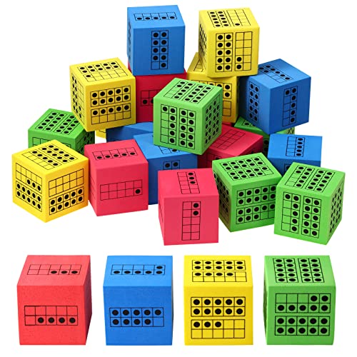 20 Pcs Ten Frame Dice Large Foam Dice for Classroom Math Manipulatives ...