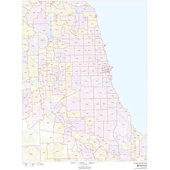 Amazon.com : Cook County, Illinois Zip Codes - 36" x 48" Matte Plastic ...