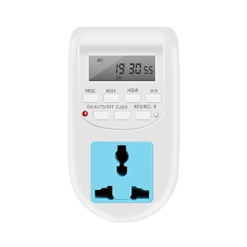 Electronic digital mains Timer Socket Plug-in with LCD Display 12/24 ...