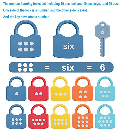 Kids Learning Locks with Keys, 123 Dots Numbers Matching and Counting ...