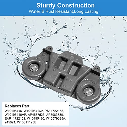 Upgraded W10195416V (Packs of 4) Dishwasher Wheels Lower Rack ...