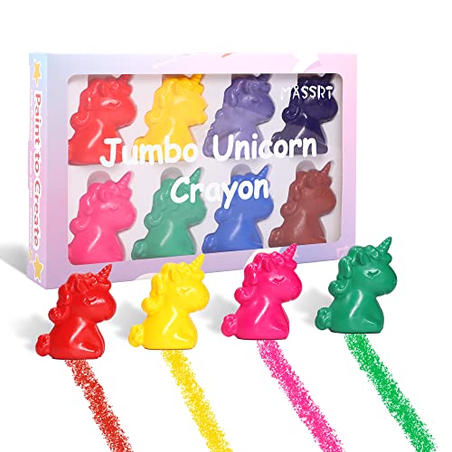 MASSRT Unicorn Jumbo Crayons for Toddlers, Giant Crayons for Girls, 99% ...