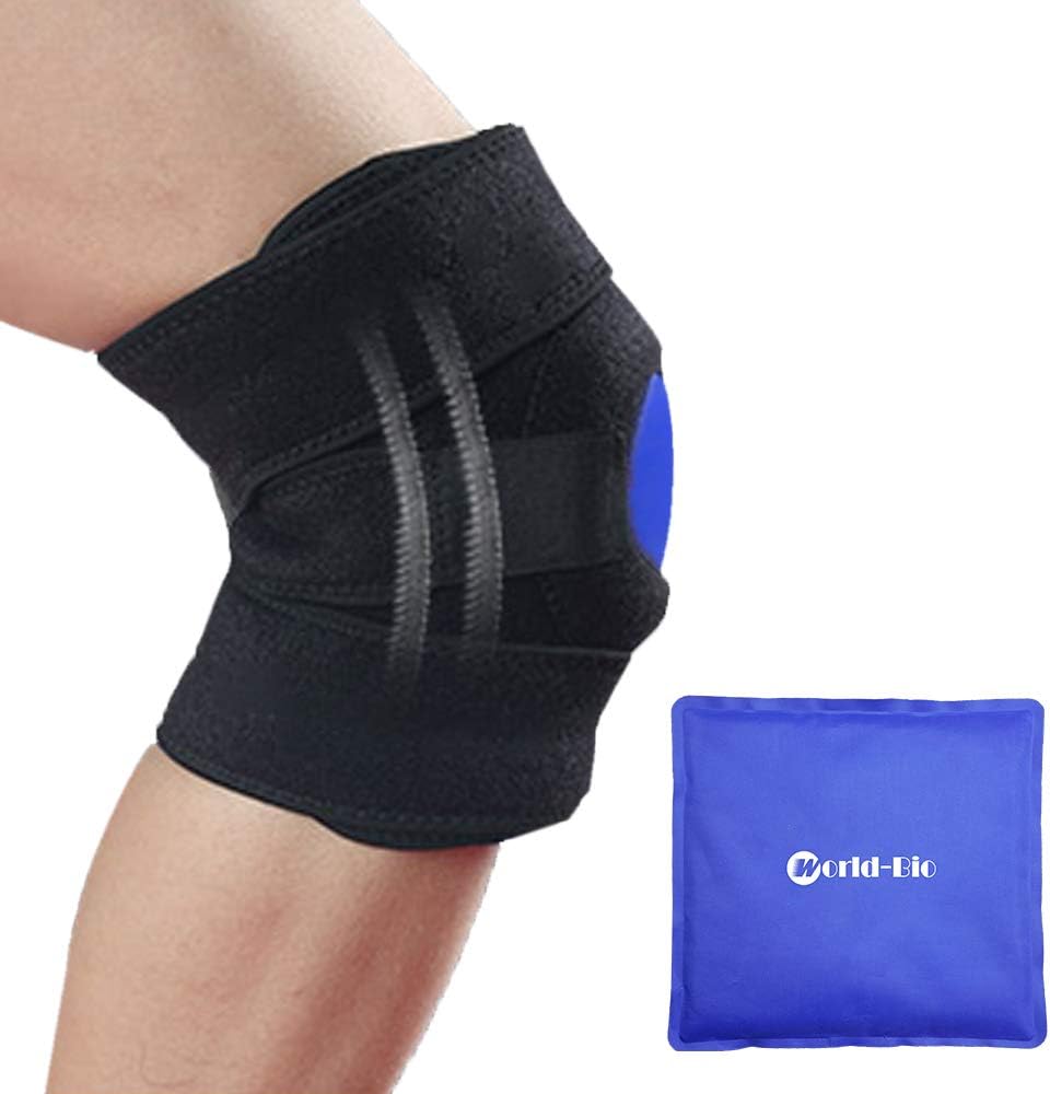 Knee Ice Gel Pack with Brace – Hot Cold Therapy for Knee Sports ...