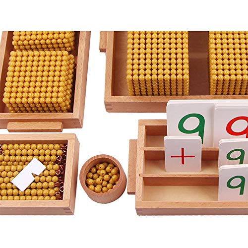 Kghios Montessori Golden Beads Materials Decimal System Bank Game ...
