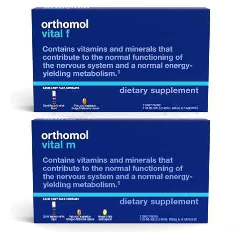 Orthomol Vital F Vial 7-Day Supply & Vital M Vial 7-Day Supply Bundle ...