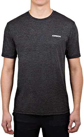 Karbon Men's Short Sleeve T- Shirts Active |Sports Quick Dry Tee (Grey ...