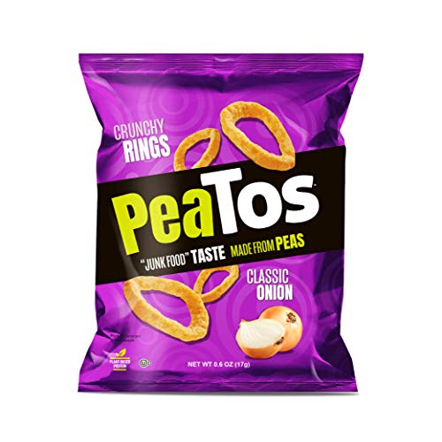 PeaTos Crunchy Rings Snacks, Classic Onion, .6 Ounce (15 Count), Junk ...