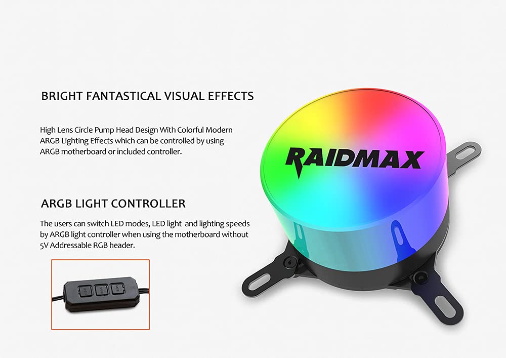 Mua Raidmax Tornado All-in-1 ARGB LED CPU Liquid Cooler with ARGB Fans ...