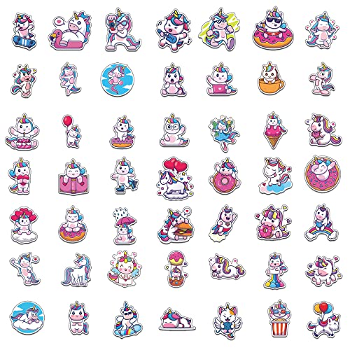 100PCS Cute Unicorns Stickers For Kids, Waterproof Vinyl Water Bottle ...
