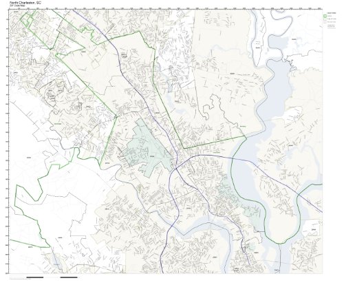 Amazon.com: ZIP Code Wall Map of North Charleston, SC ZIP Code Map ...