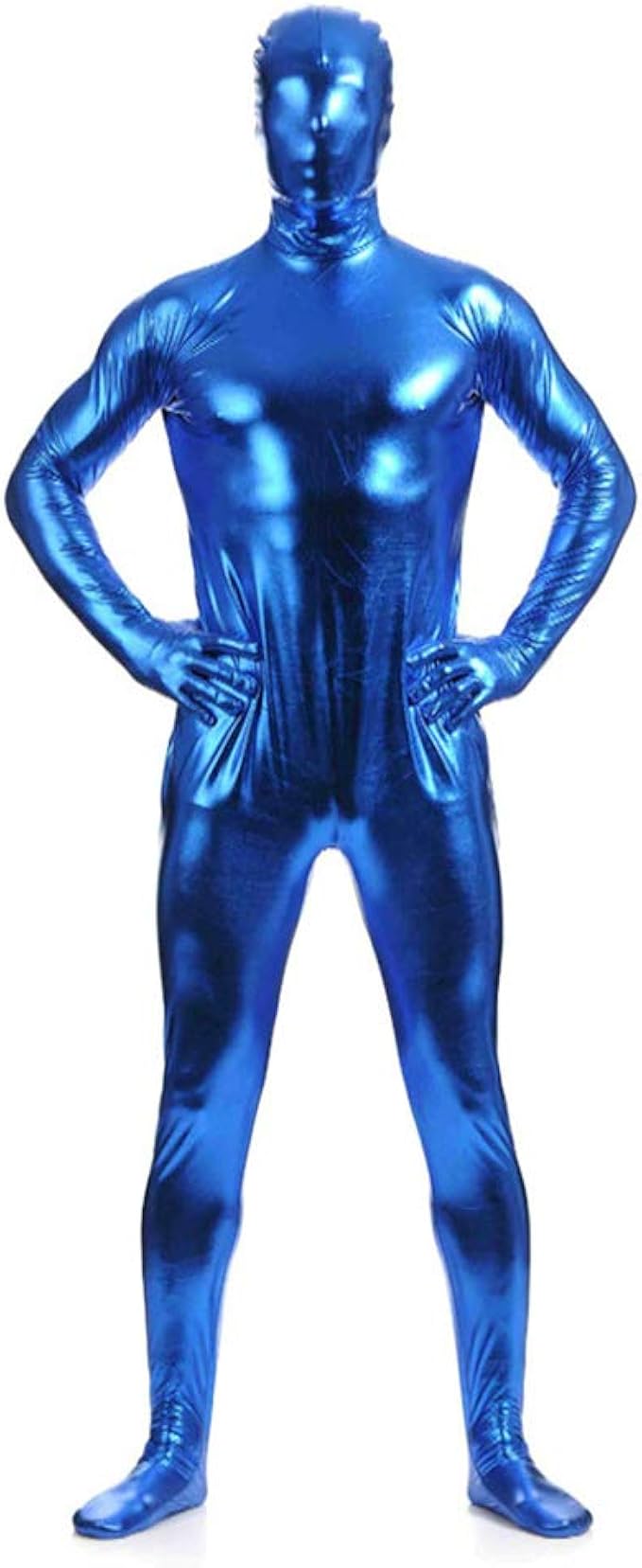 Herren Glänzed Catsuit Leder Jumpsuit Wetlook Kunstleder Full Männer ...