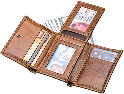 Mens Trifold Leather Wallets Amazon | semashow.com