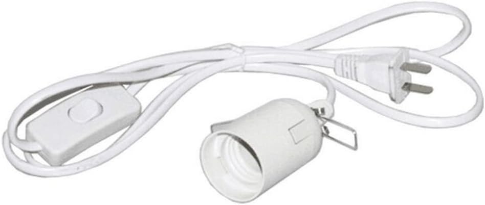 E26 Medium Screw base Hanging Light Bulb Extension Cord Adapter With 6 ...