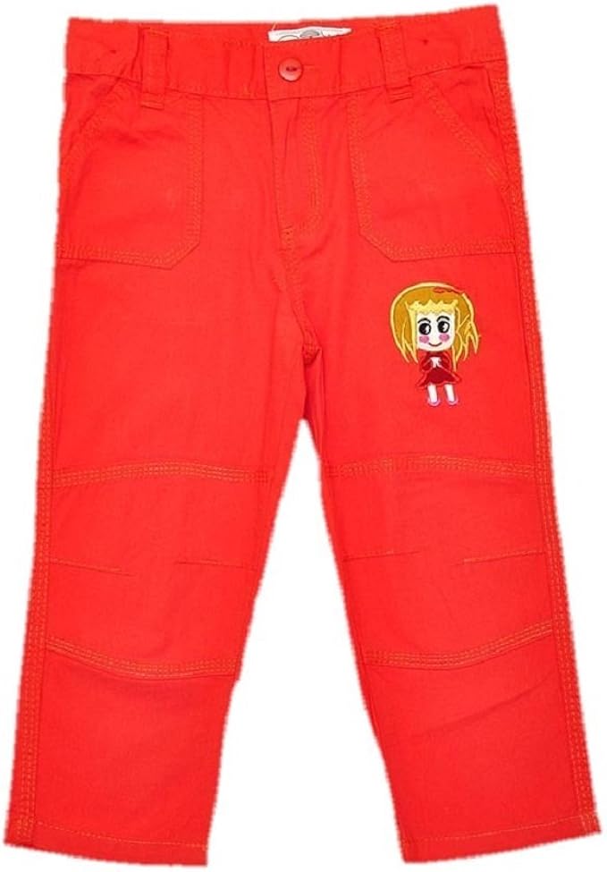 Girls Trouser Assorted Colour Embroidered Motif Cotton Pants. Sizes:2-6 ...