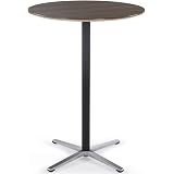 HOMCOM 42” Rustic Industrial Metal Elm Wood Top Bar Height Standing ...